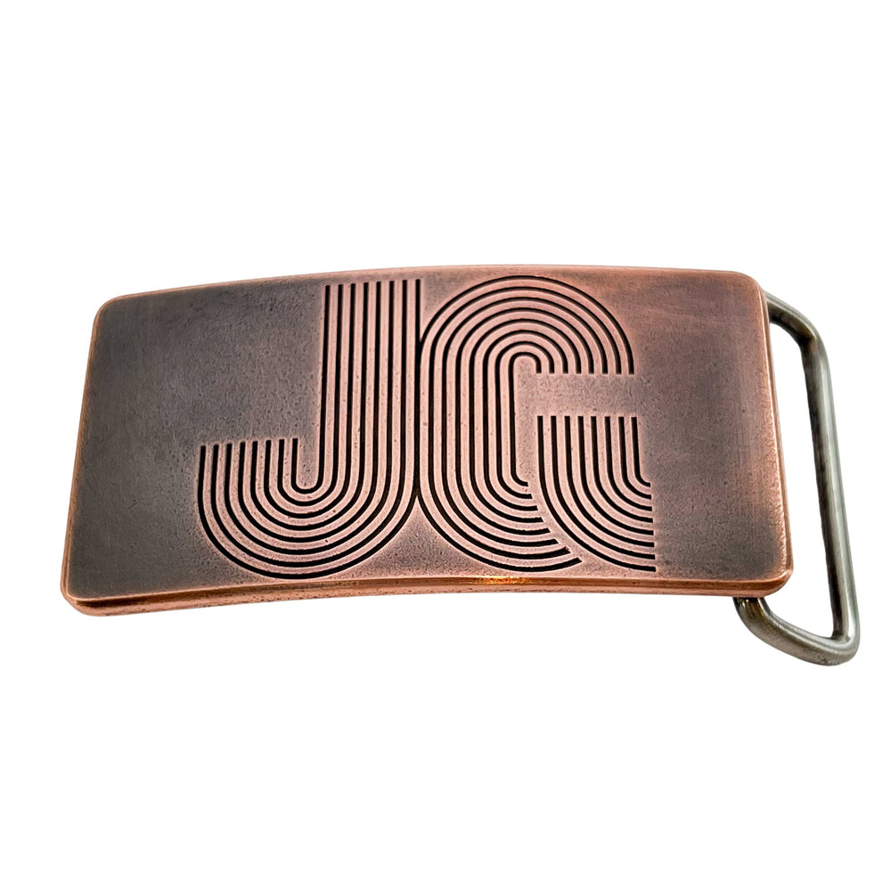 Monogram Belt Buckle | Solid Bronze or Copper, 7th-8th Anniversary ...