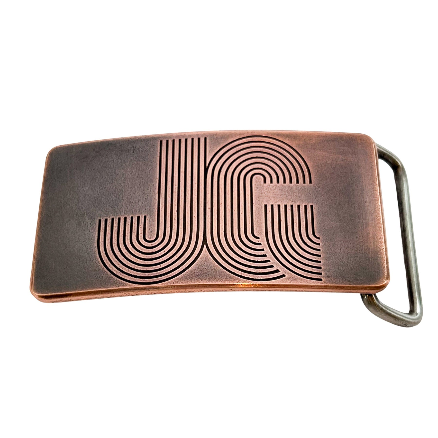 Monogram Belt Buckle | Solid Bronze or Copper, 7th-8th Anniversary ...